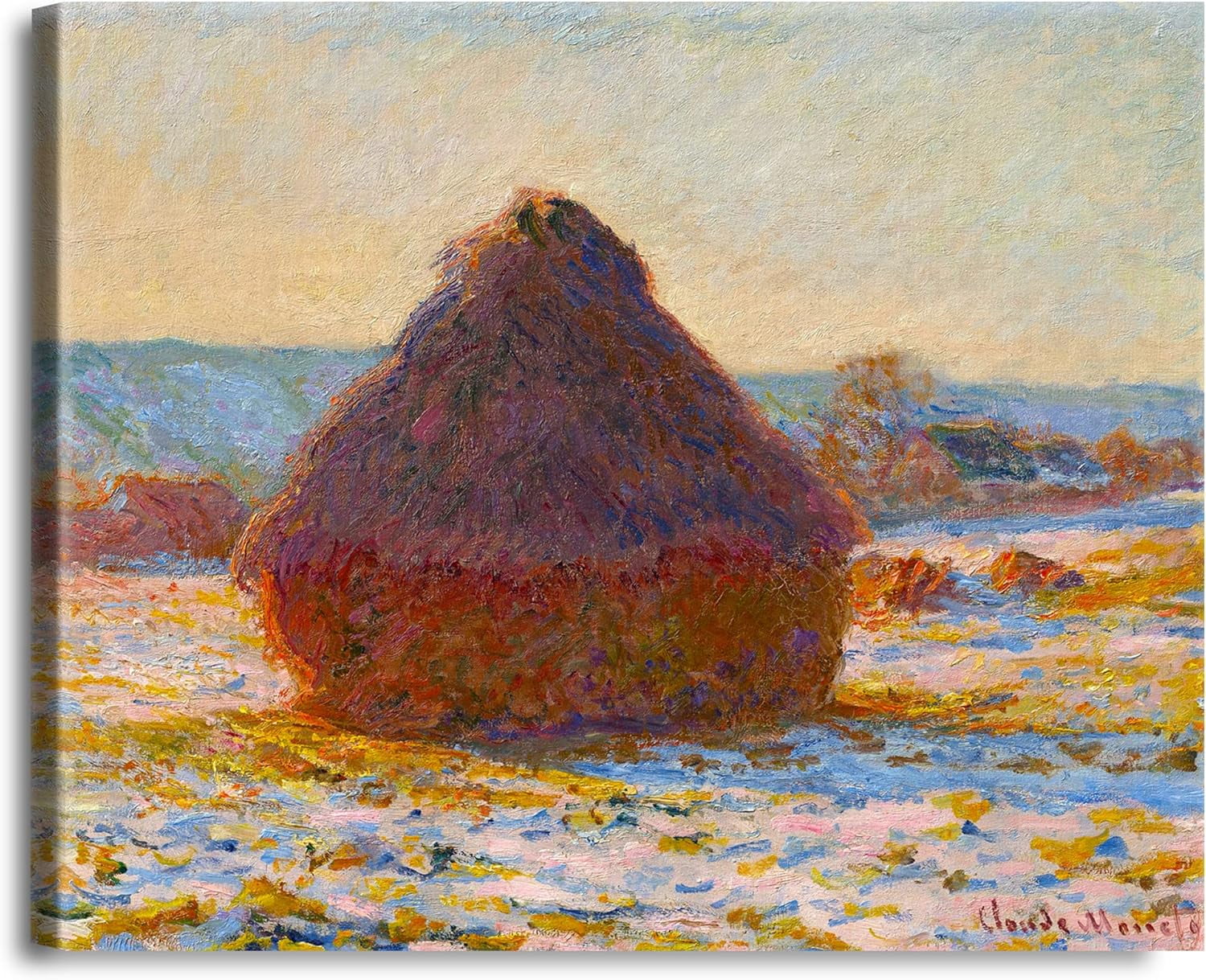 Aaheei Grainstack in the Sunlight,Snow Effect The World Classic Art ...