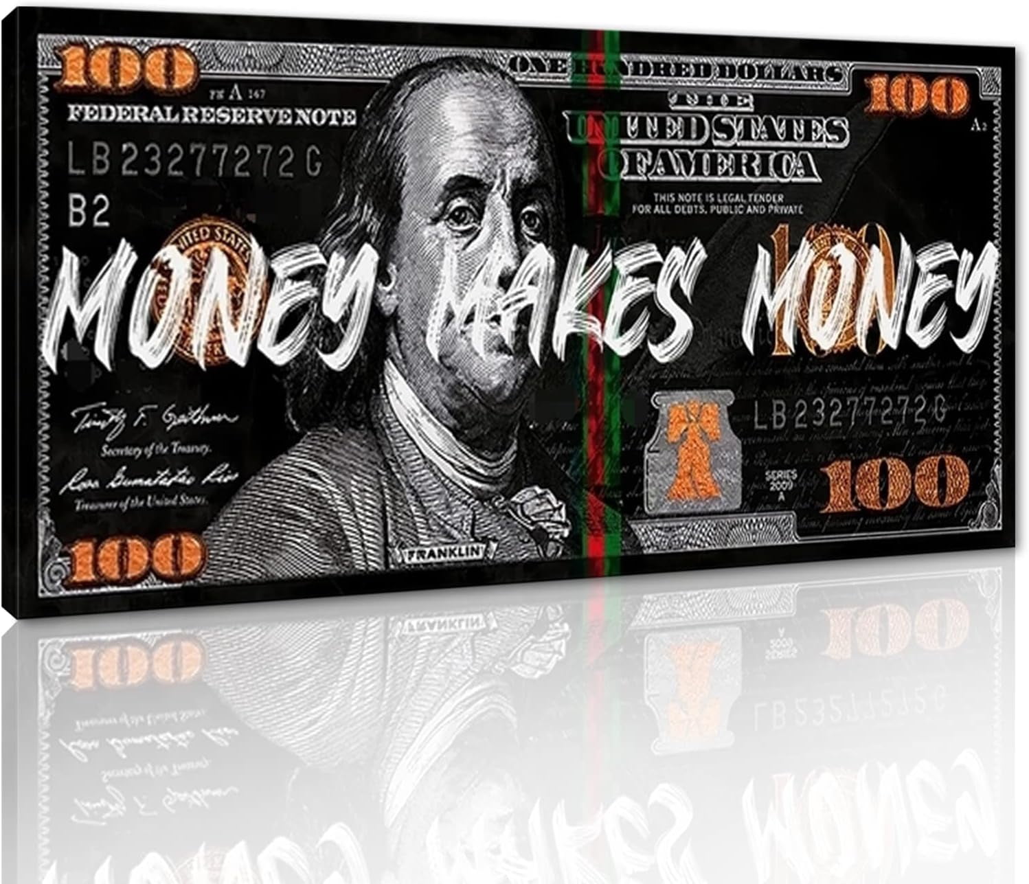Aaheei Huge Banknotes Wall Art Canvas Money Makes Money Picture Poster ...