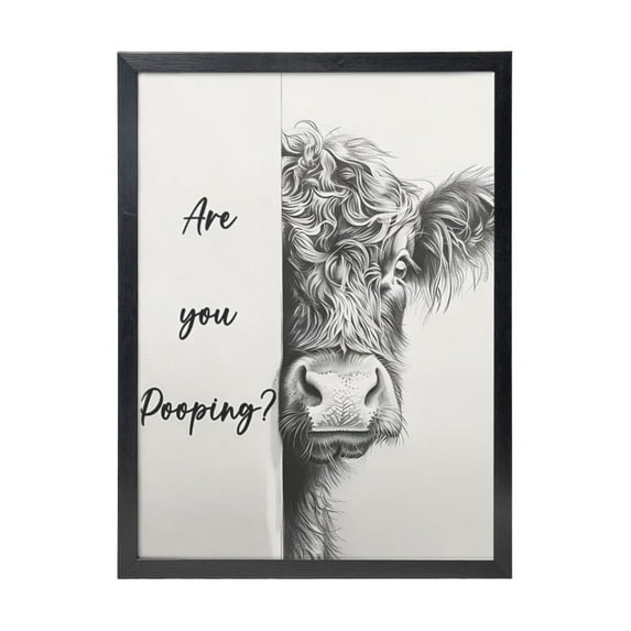 Aaheei – Humorous Highland Cow "Are You Pooping?" Ornate Gold Plastic ...