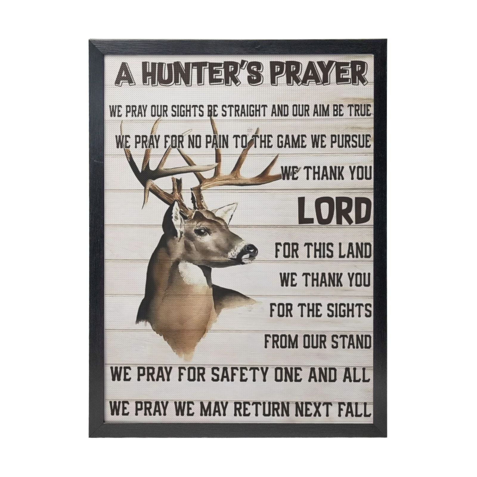 Aaheei – A Hunter’s Prayer Deer Wall Art (Black Plastic Frame ...