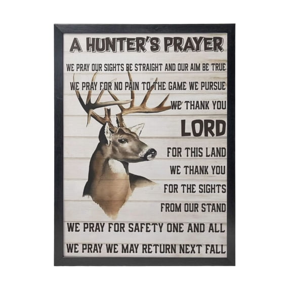 Aaheei – A Hunter’s Prayer Deer Wall Art (Black Plastic Frame ...
