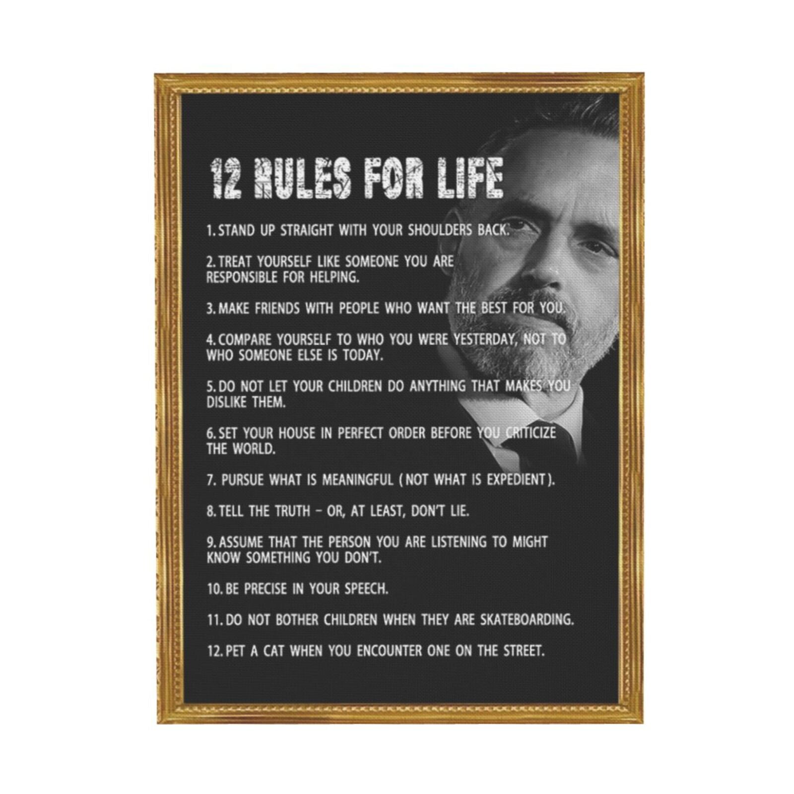 Aaheei Insightful! “12 Rules for Life” canvas poster. Ideal for study ...