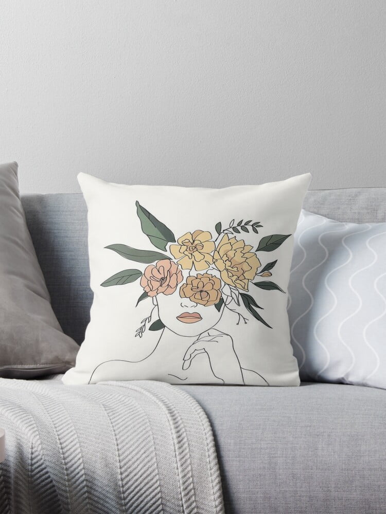 Aaheei Modern minimalist female one line drawing print, flower line ...