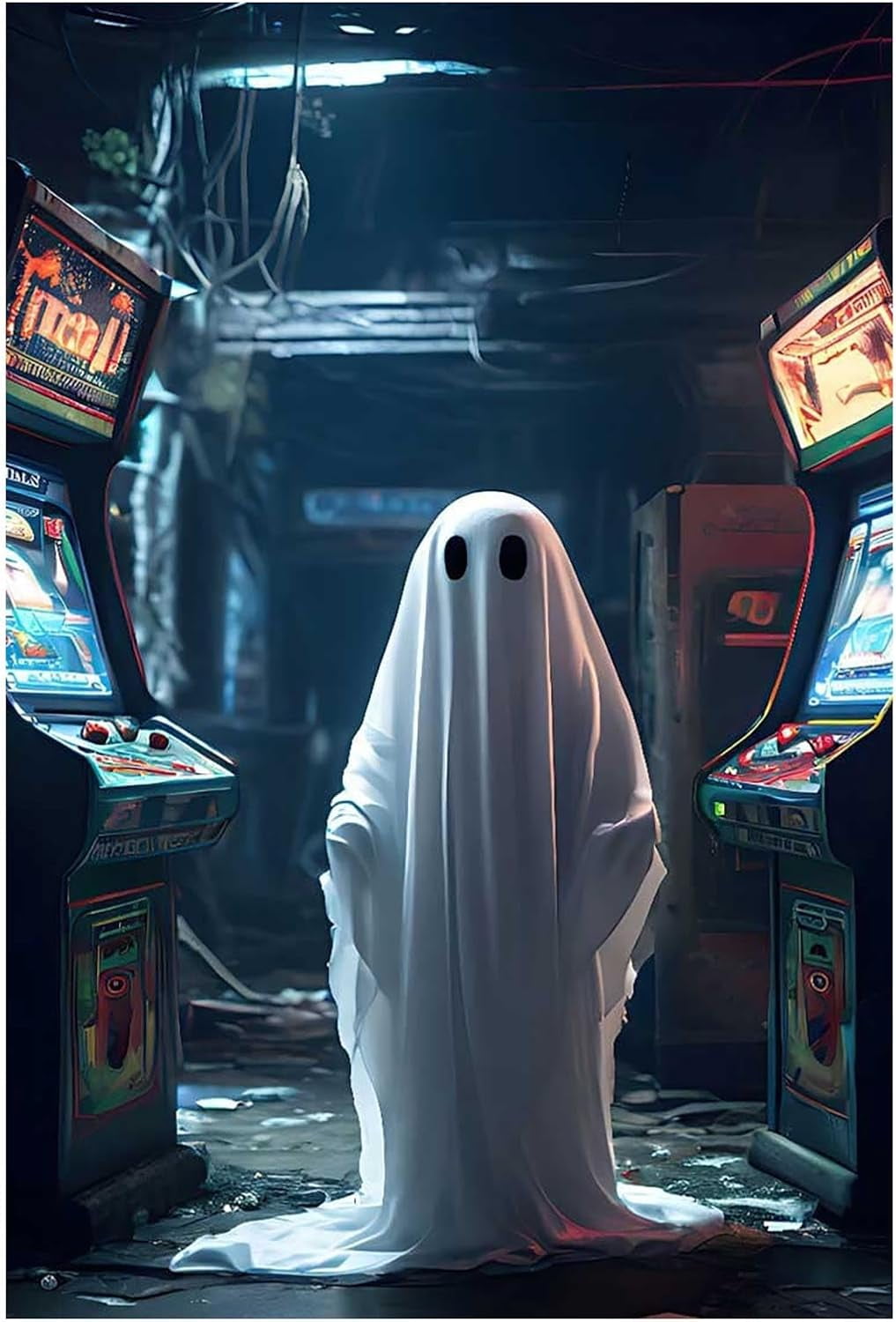 Aaheei Nostalgic Halloween Poster Vintage Ghost Arcade Decor Gothic ...