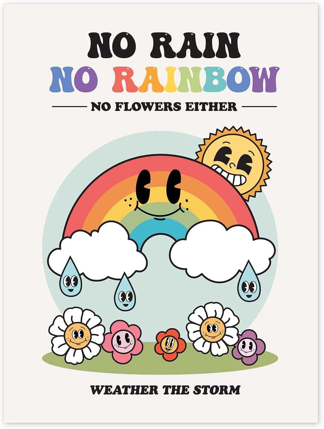 Aaheei Retro Rainbow Wall Art Print Poster, Cute Wall Decor Poster ...