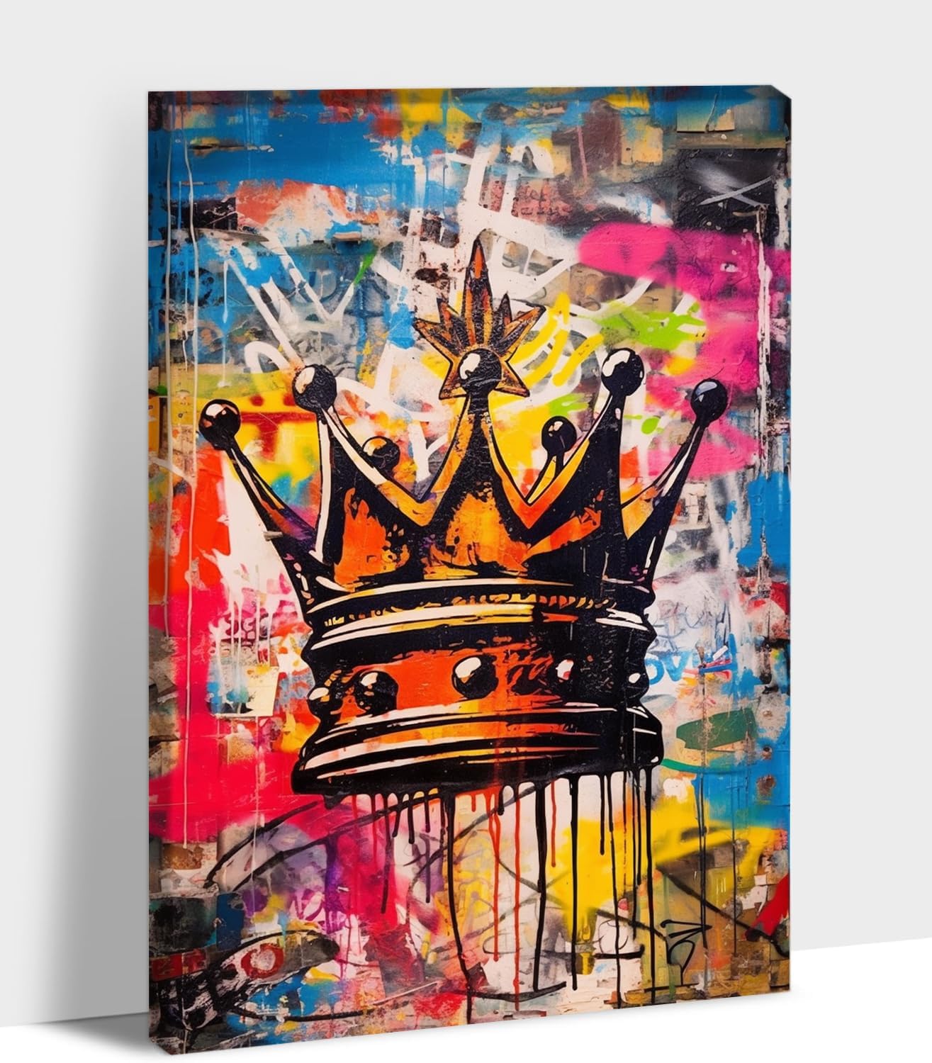Aaheei Royal Crown Graffiti Canvas Wall Art Print, Abstract Graffiti ...