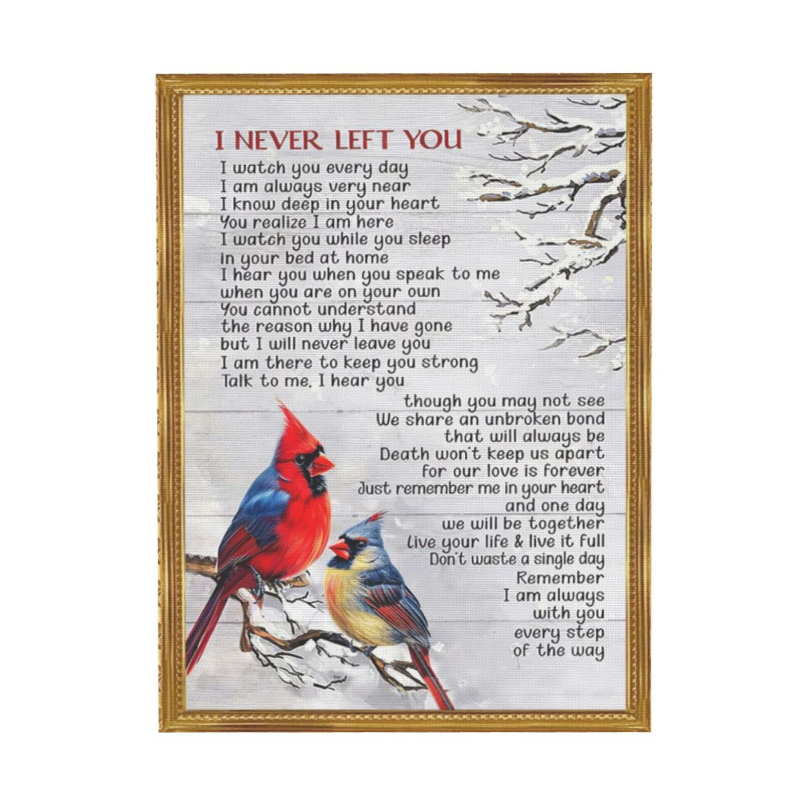 Aaheei Soothing! Cardinal birds canvas poster with a message of undying ...