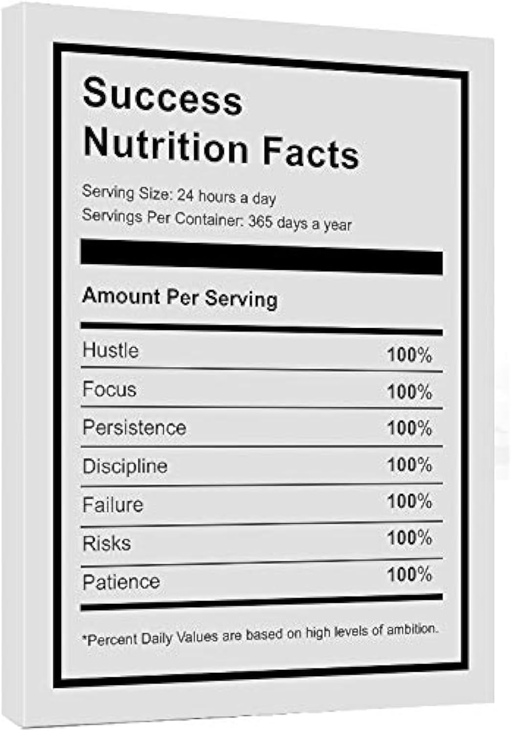 Aaheei Success Nutrition Facts Office Quotes Motivational Canvas Wall ...