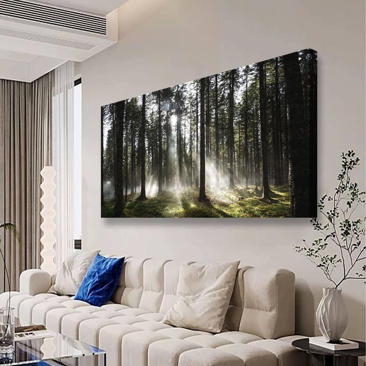 Aaheei Sunlight Forest Canvas Wall Art, Dark Green Nature Poster for ...