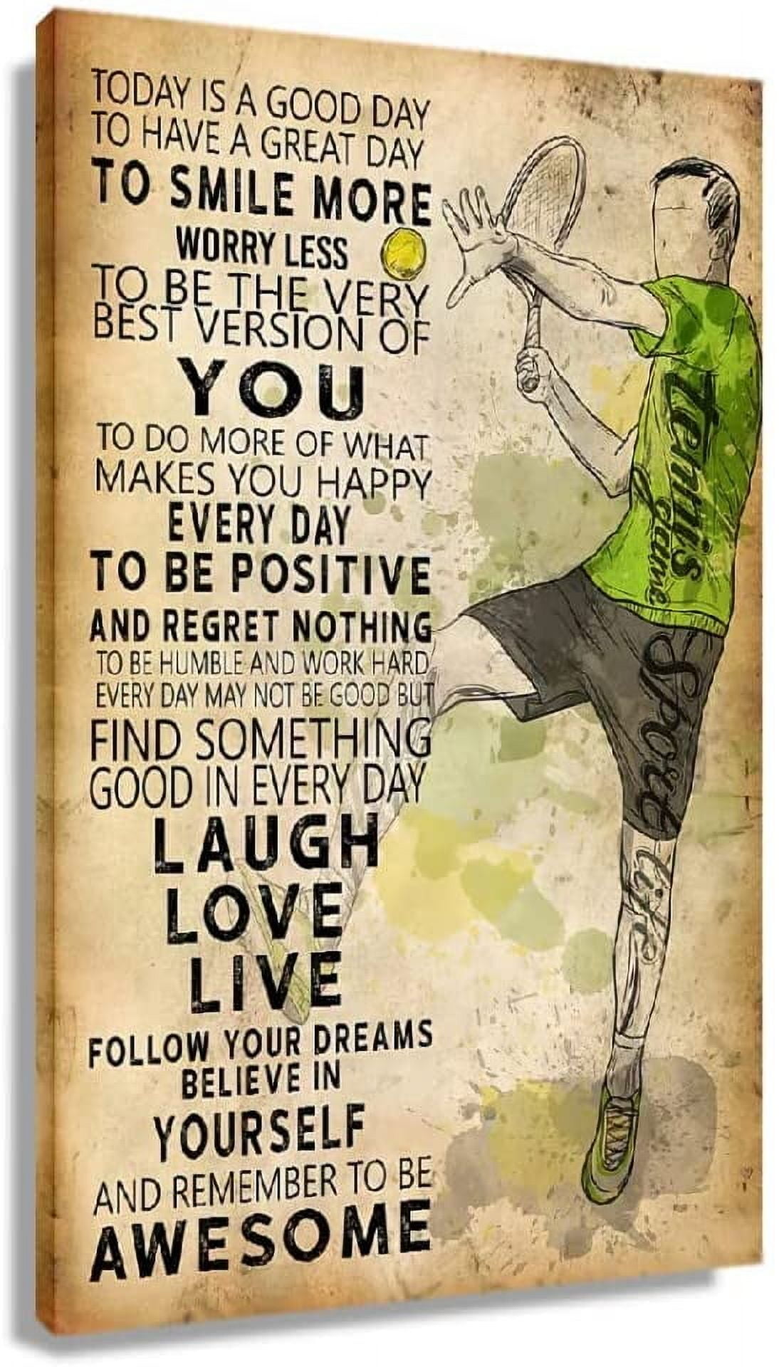 Aaheei Vintage Tennis Poster Inspirational Quotes Wall Decor Art Today ...