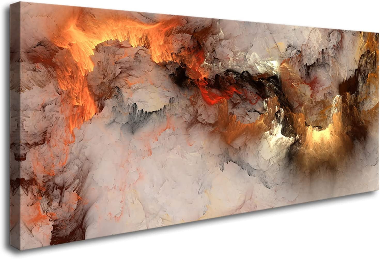 Aaheei YP1075 Abstract Clouds Modern Wall Art Decor Orange Abstract ...