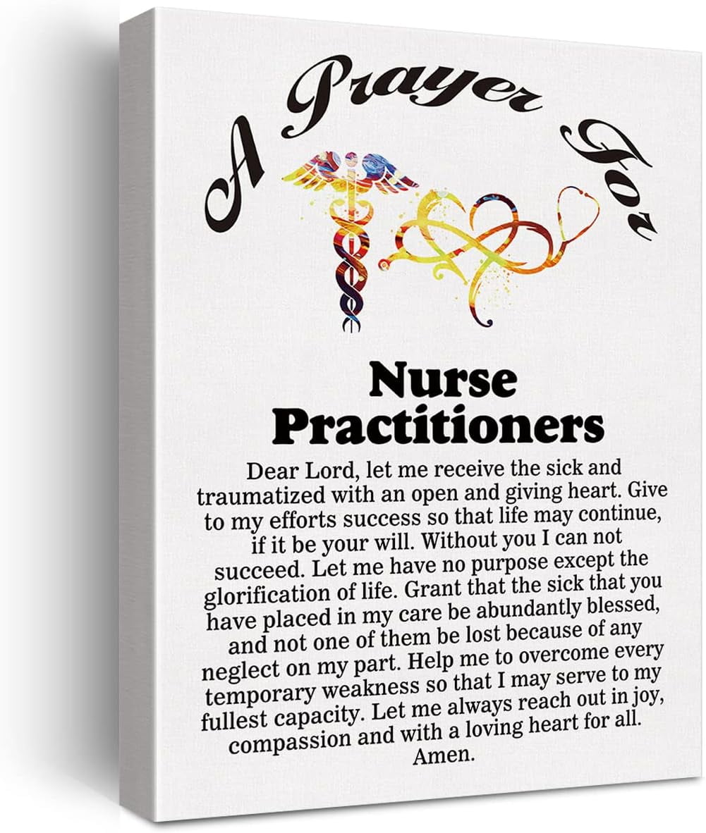 Aaheei a Nurse Practitioner's Prayer Canvas Home Wall Art Decor Nursing Practitioner Gift ...