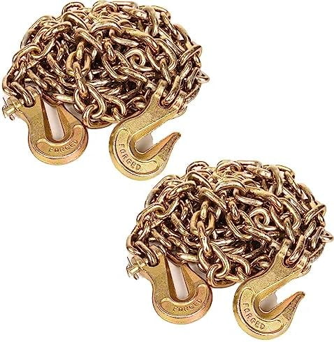 Aain 2 Pack Binder/Safety Chain with G70 Clevis Grab Hooks Heavy Duty ...