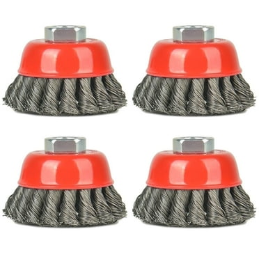 2 Pack Wire Cup Brush 4 Inch Twisted Knotted For Angle Grinders With 5/ ...