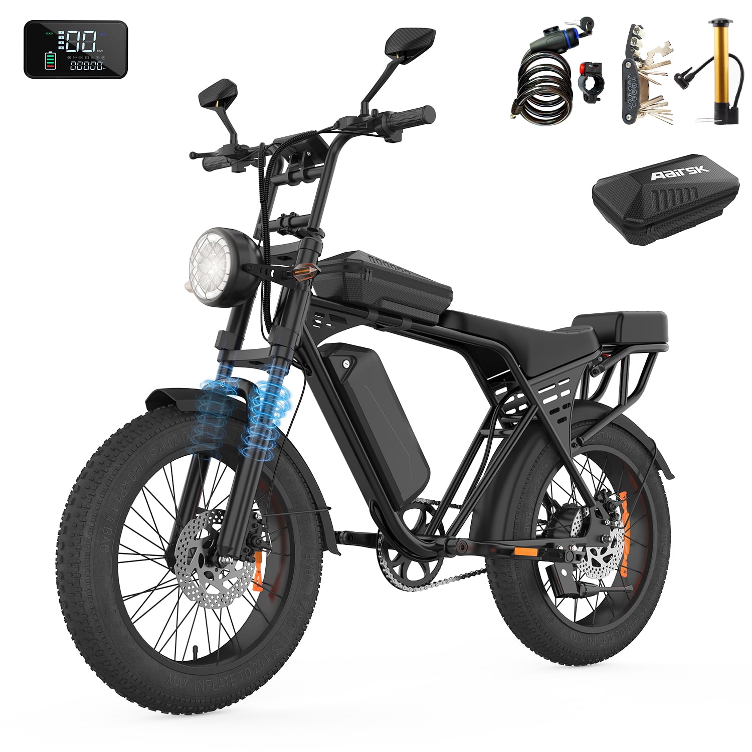 Aairsk x5 48V 750W UL2849 20" Mountain Bike for Adults Teens Off-Road ...