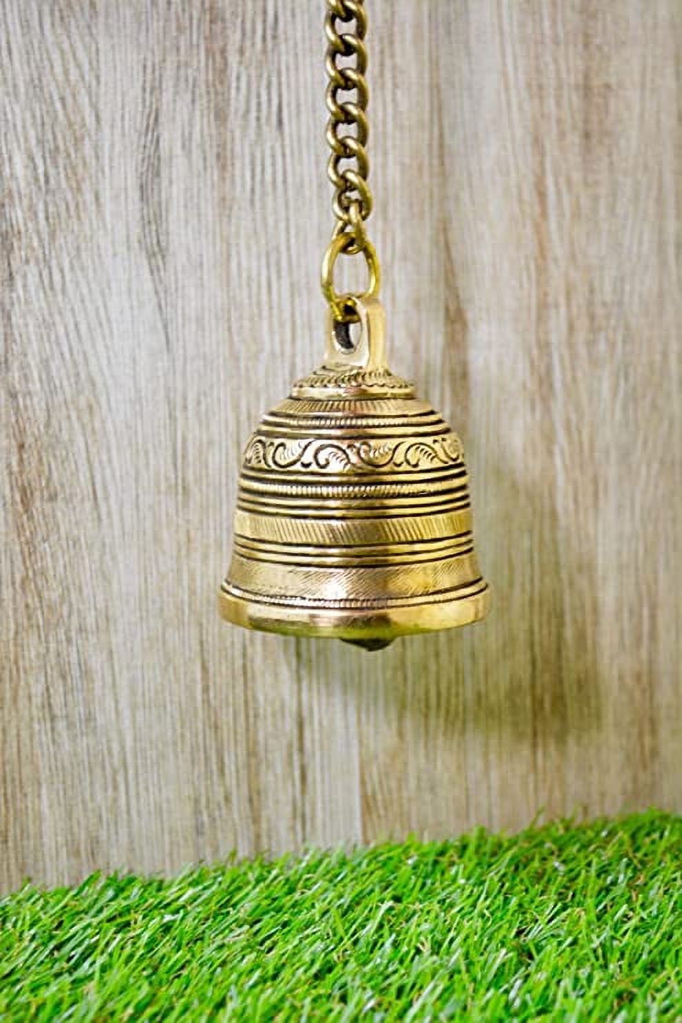 Aakrati Vintage Matte Wall Hanging Bell with Brass Chain and Hook for ...