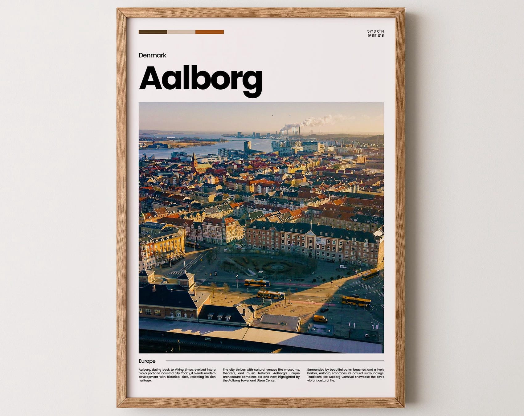 Aalborg Poster Aalborg Print Aalborg Photo Aalborg Art Denmark Poster ...