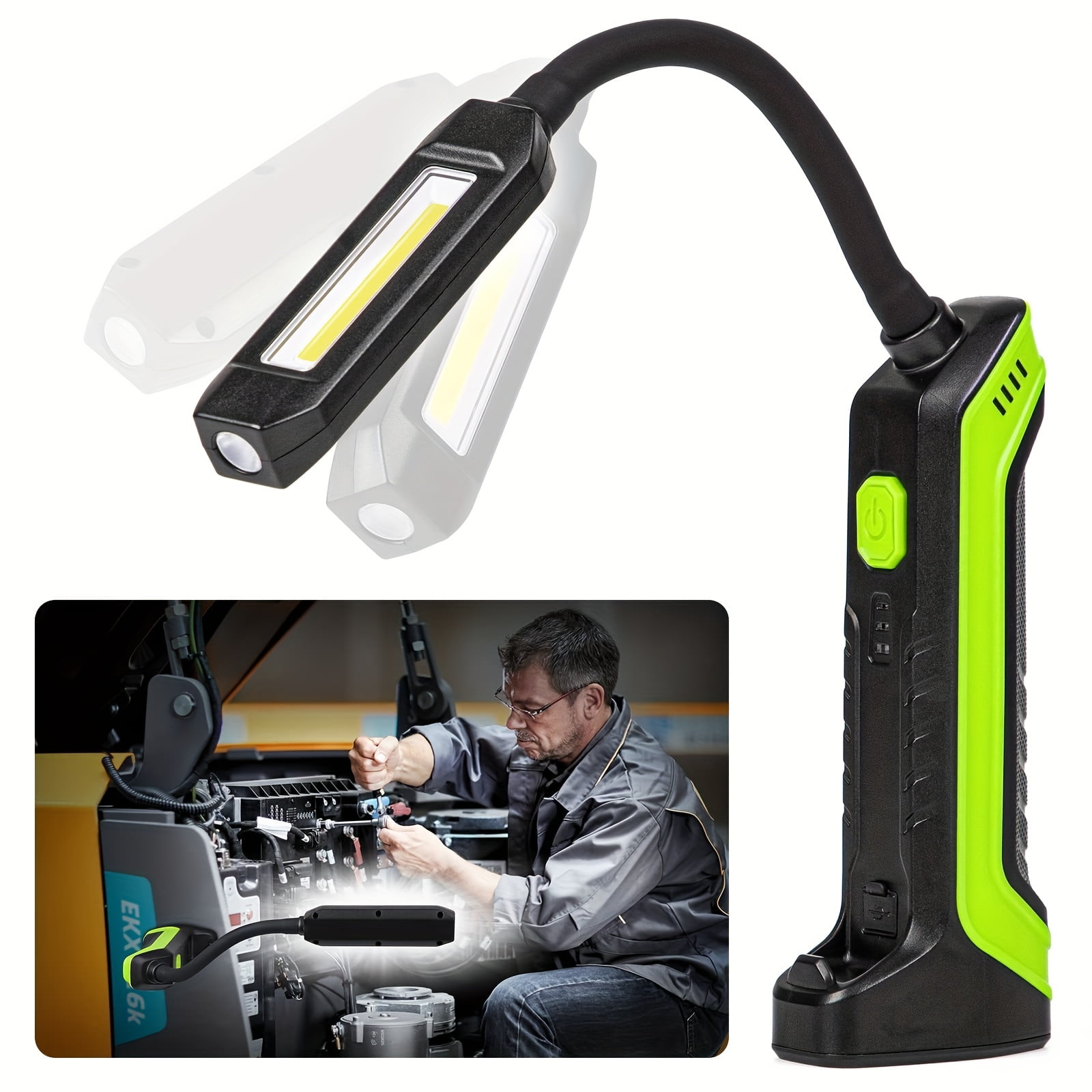 Aaleds LED Work Light&Flashlight, up to 1000LM Rechargeable&Magnet&Hook ...