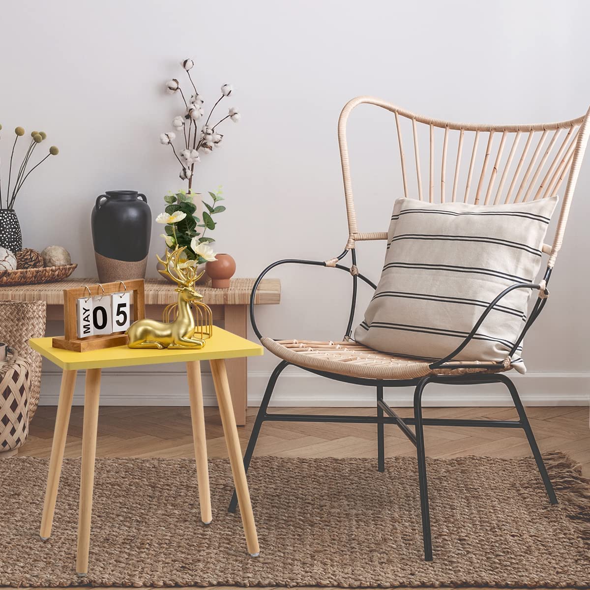 Aaliya Mart Foldable Multipurpose Solid Wood End Table for Living Room ...