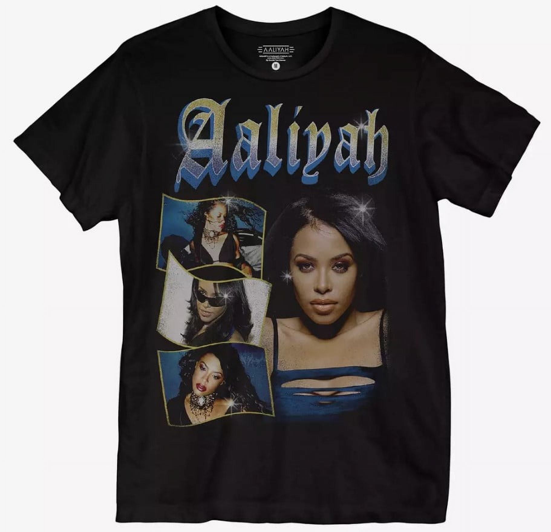 Aaliyah Men's Officially Licensed Pop Glitter Collage Tee T-Shirt in ...