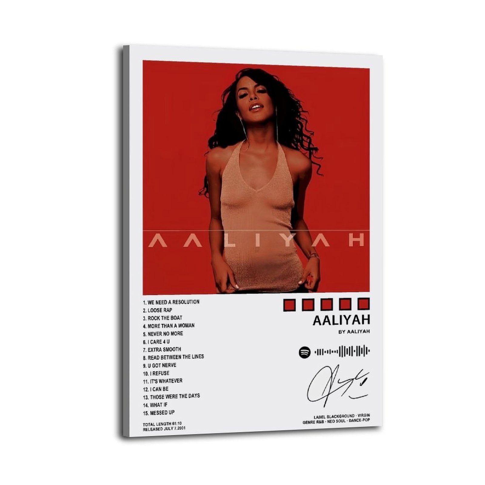 Aaliyah Poster Aaliyah Album Cover Canvas Art Wall Decor Posters Home Bar Restaurant Garage Cafe ...