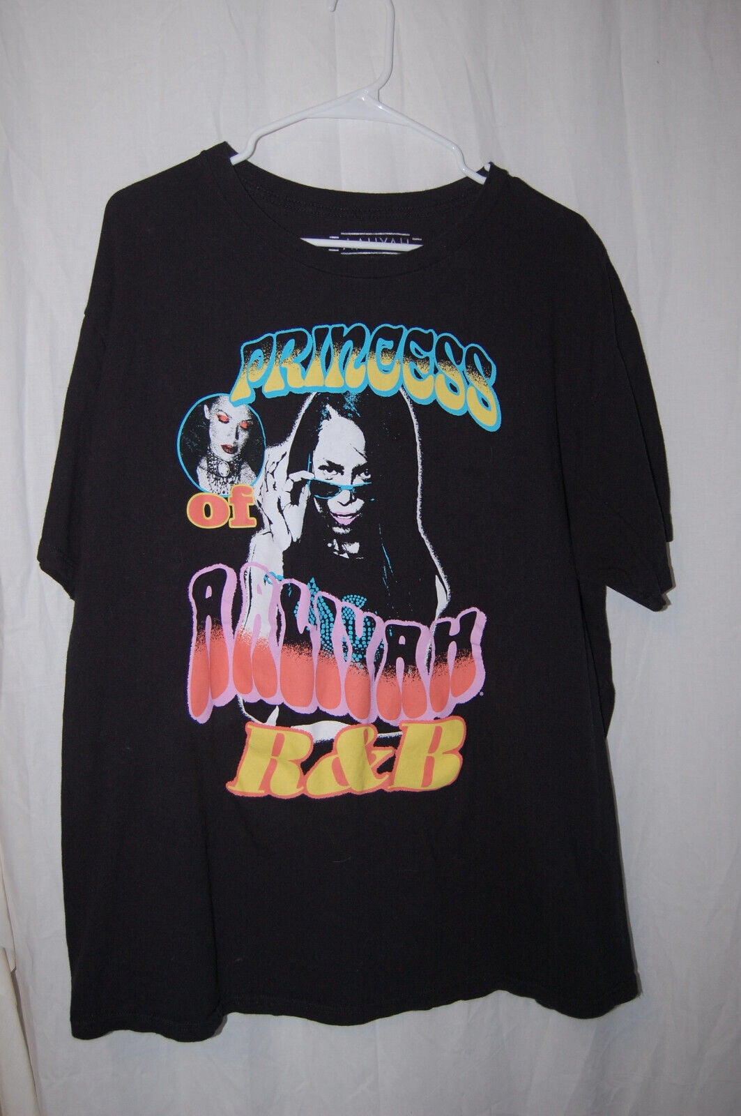 Aaliyah Princess of R&B Graphic T Shirt Adult XL Black Ripple Junction ...