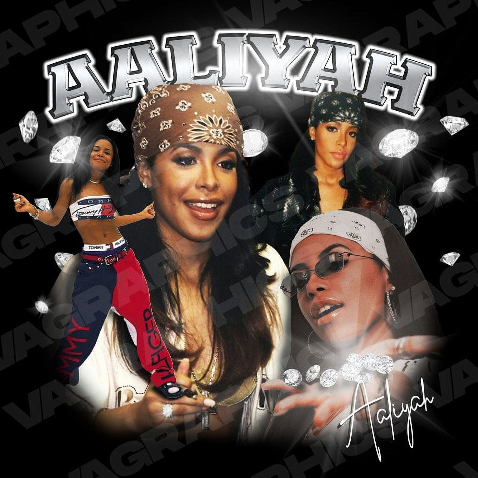 Aaliyah png RAP Bootleg T-Shirt Design Digital File, 300 DPI, PNG file ...