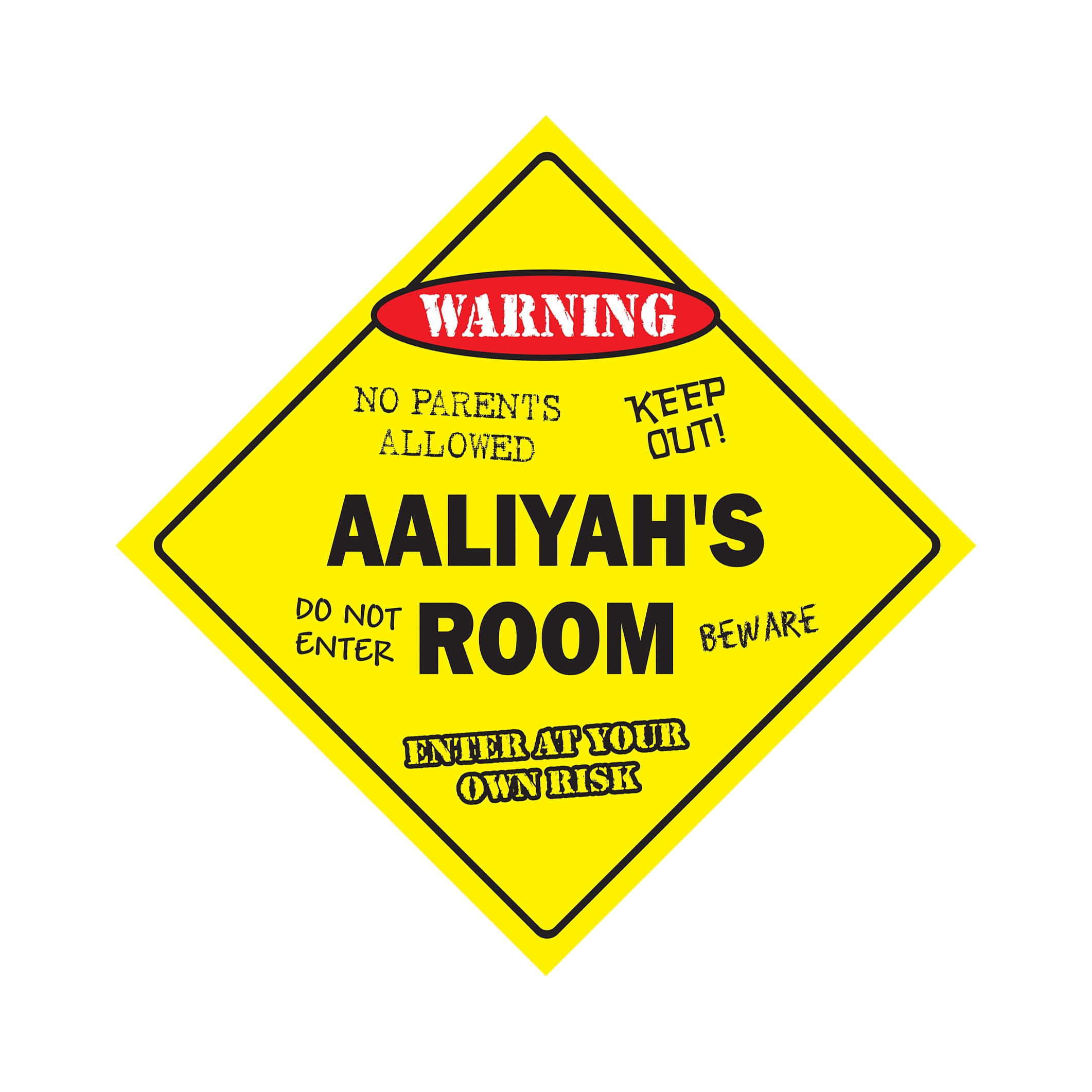 Aaliyah's Room Sign Crossing Zone Xing | Indoor/Outdoor | 20" Tall kids ...