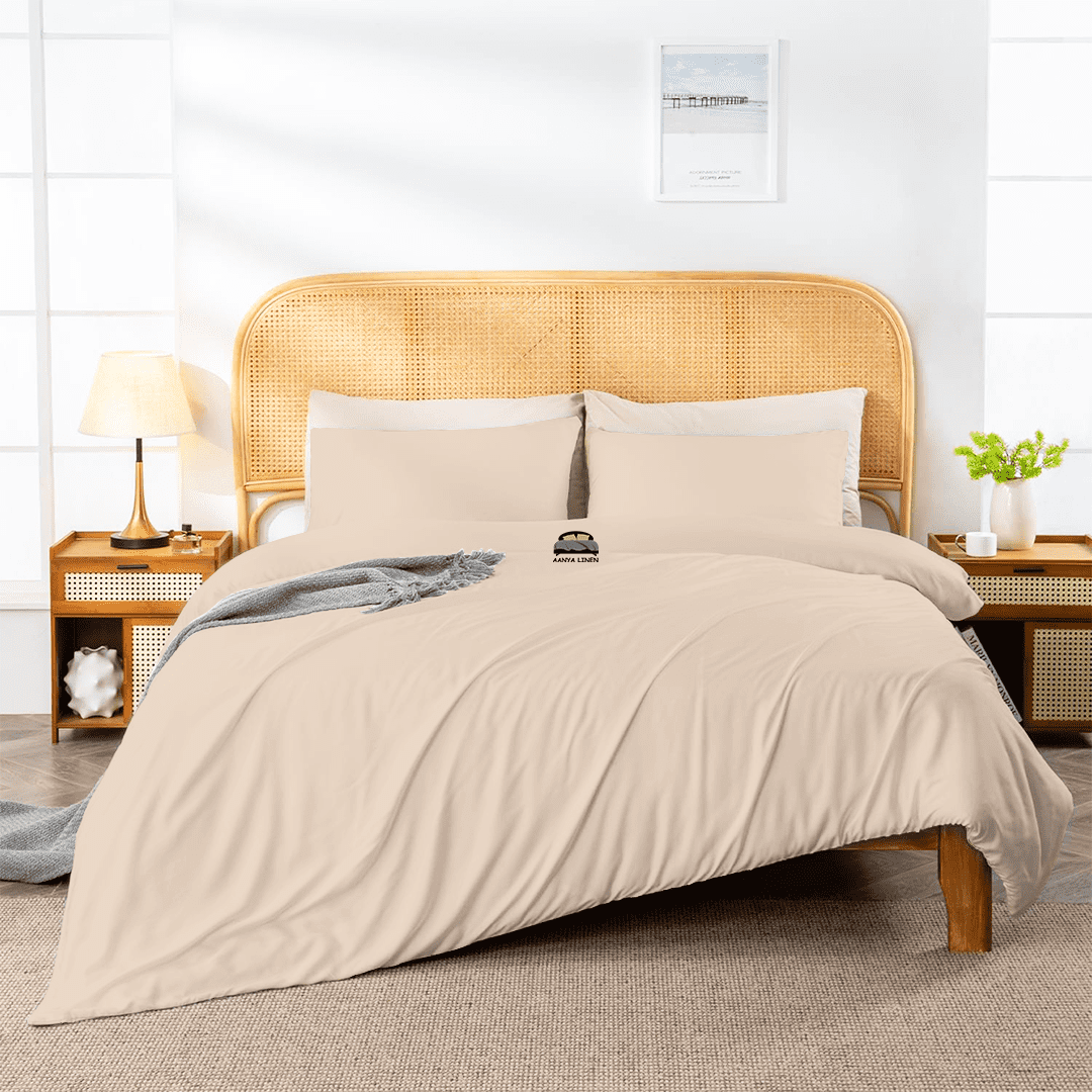 Aanya Linen Luxury 600 TC Duvet Cover with Sham Set - Premium 600 ...