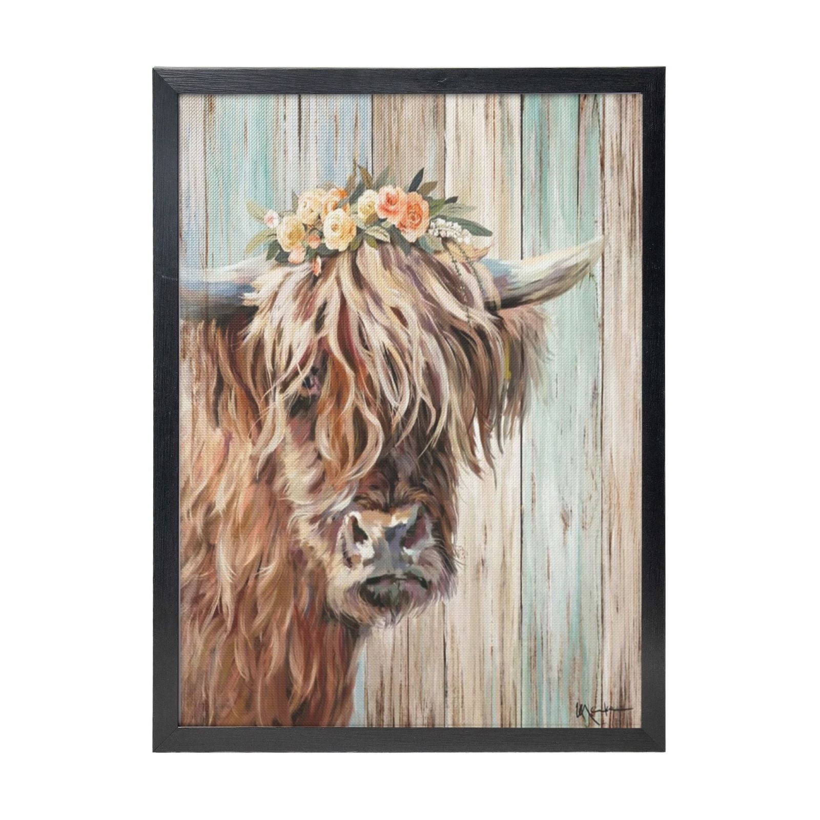 Aaoeni Elegant Highland Cow Floral Art: Beautiful, Graceful, and Rustic ...