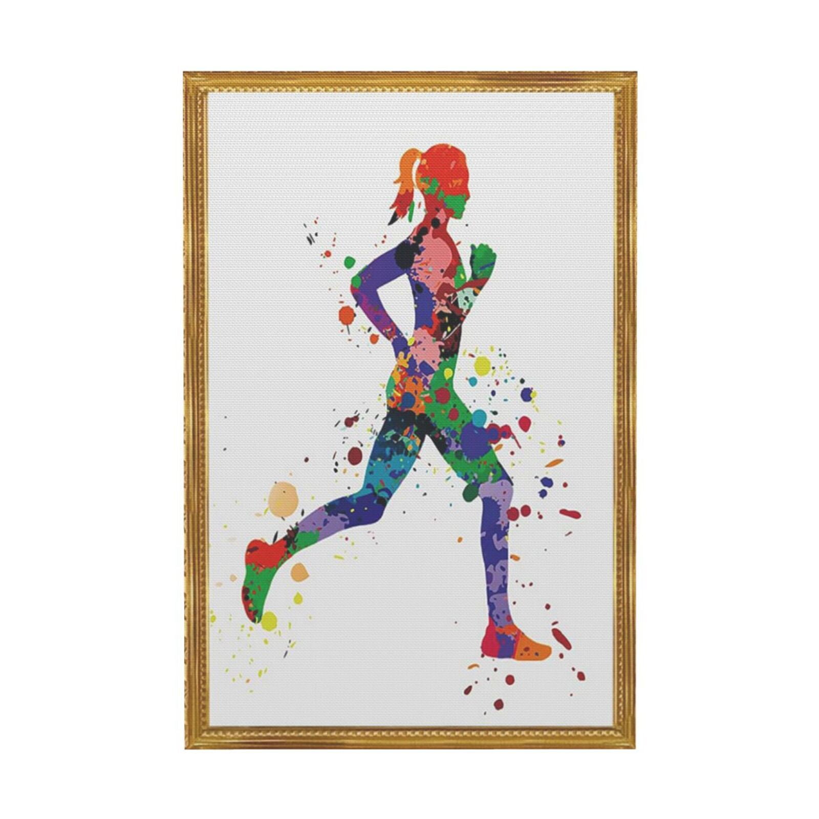 Aaoeni Energetic Colorful Running Silhouette Canvas Print: Great for ...