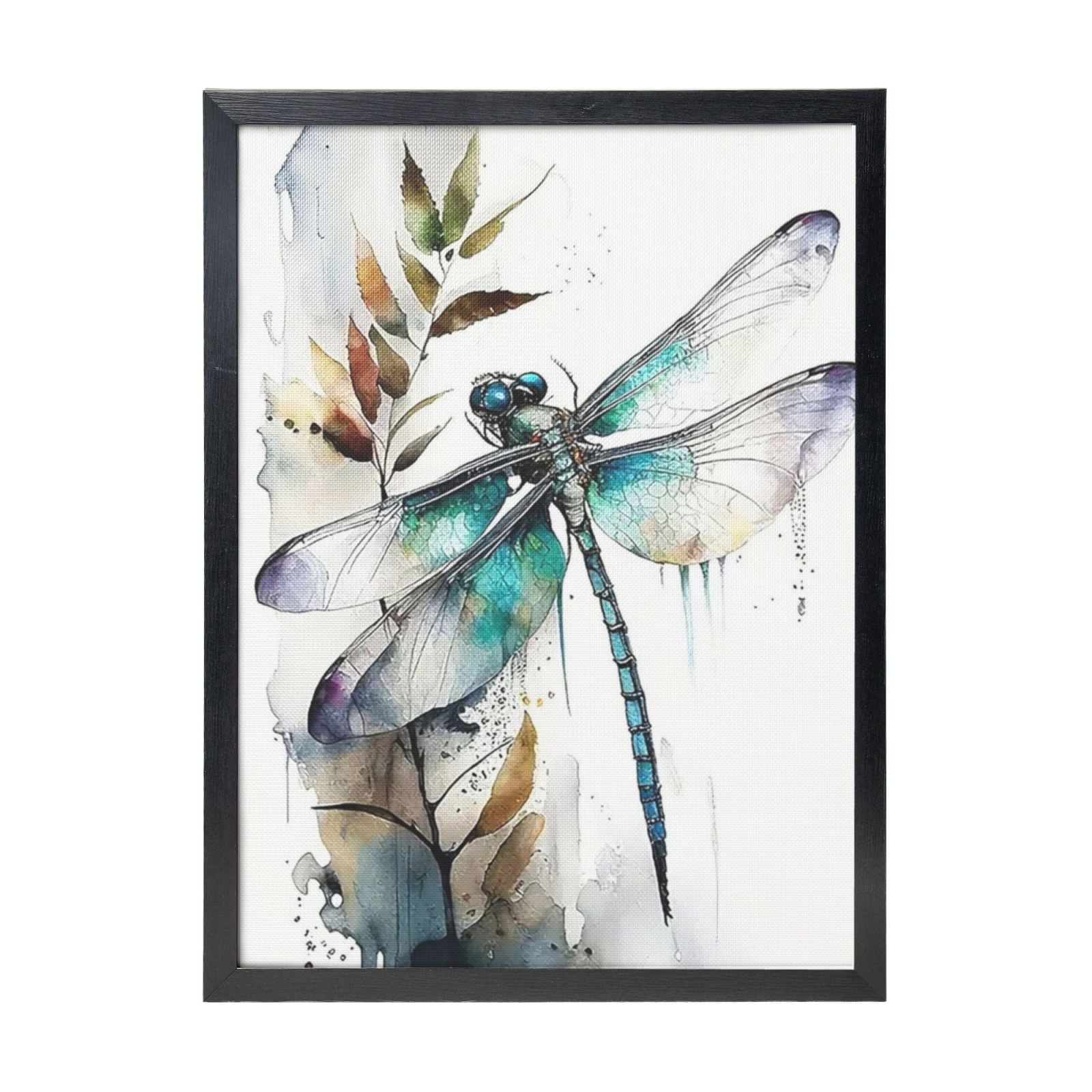 Aaoeni Exquisite Dragonfly Watercolor Canvas: Elegant, nature - themed, eye - catching. Ideal ...