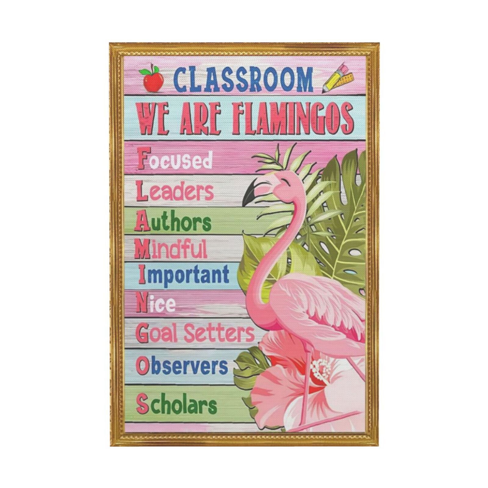 Aaoeni Inspiring: Flamingo Classroom Canvas, Motivational Wall Decor ...