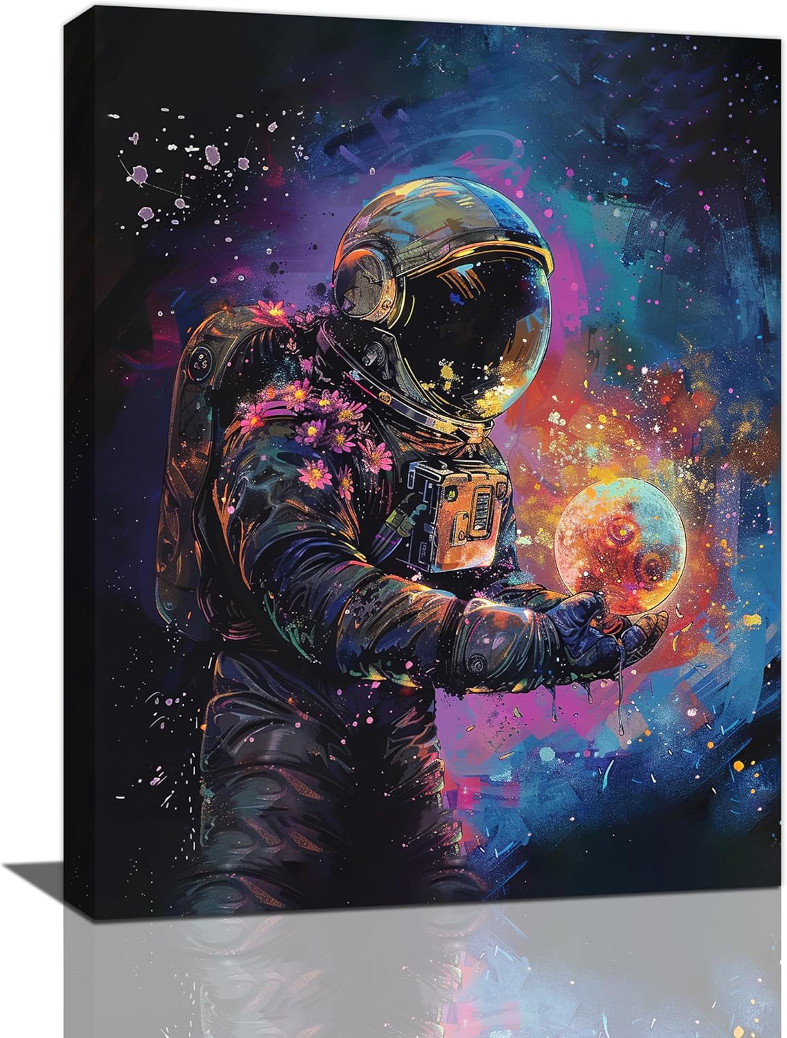 Aaoeni Popular Cosmic Astronaut Canvas Poster - Vivid Art of Astronaut ...