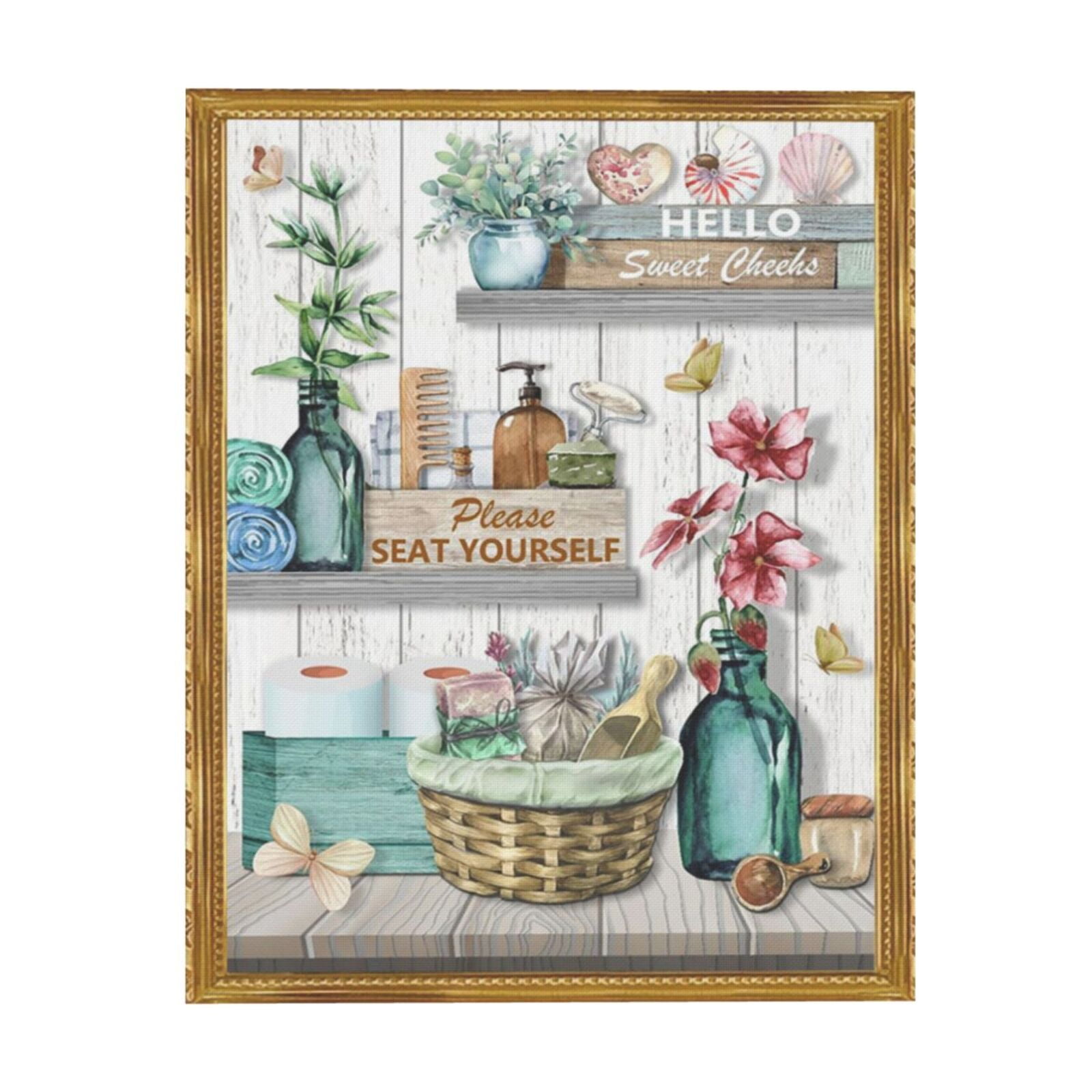 Aaoeni Rustic - Style Decorative Canvas Art - Charming Bathroom ...