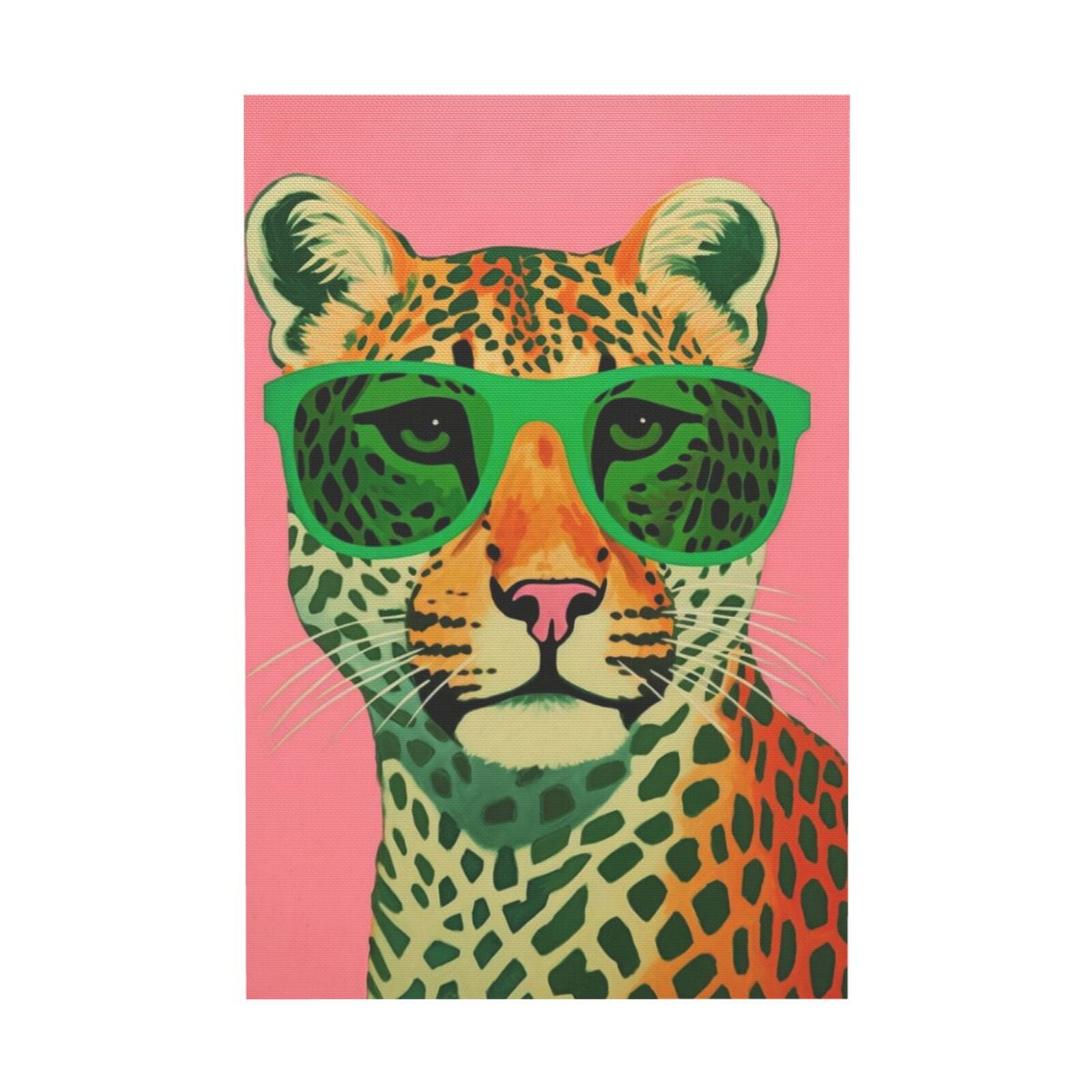 Aaoeni Stylish! Leopard with Sunglasses Canvas, Trendy Decor, Bold ...