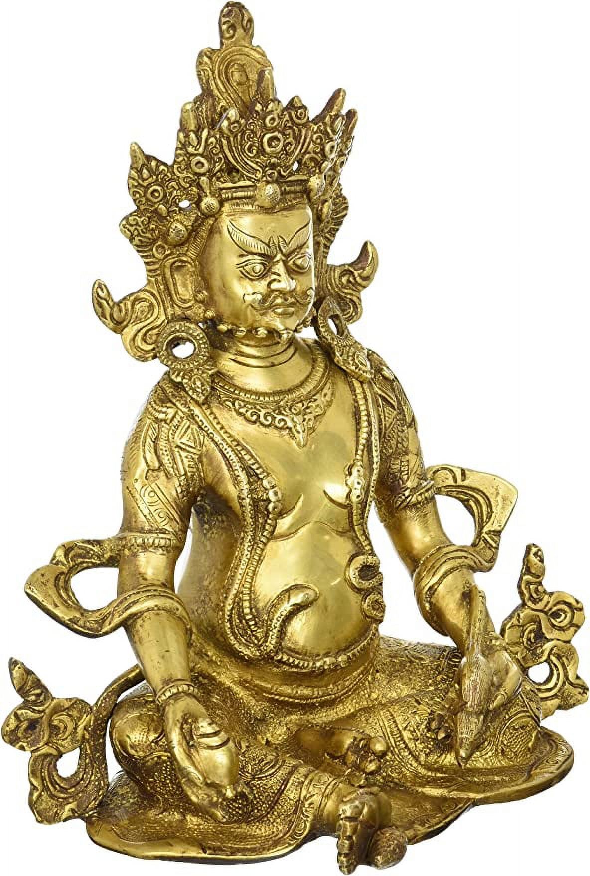 AapnoCraft Large Kuber Statue Brass Golden Kuber Idols Hindu God Of ...