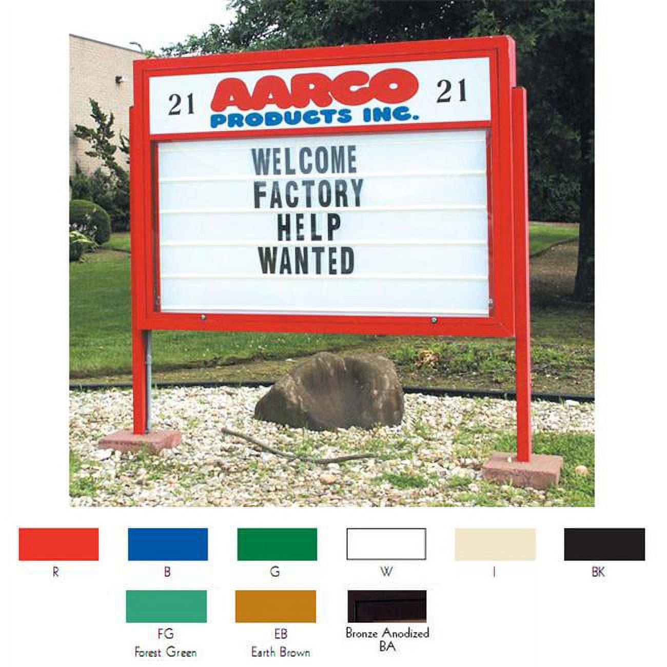 Aarco DMBM5272W Double Sided Marquee with Header - White - Walmart.com