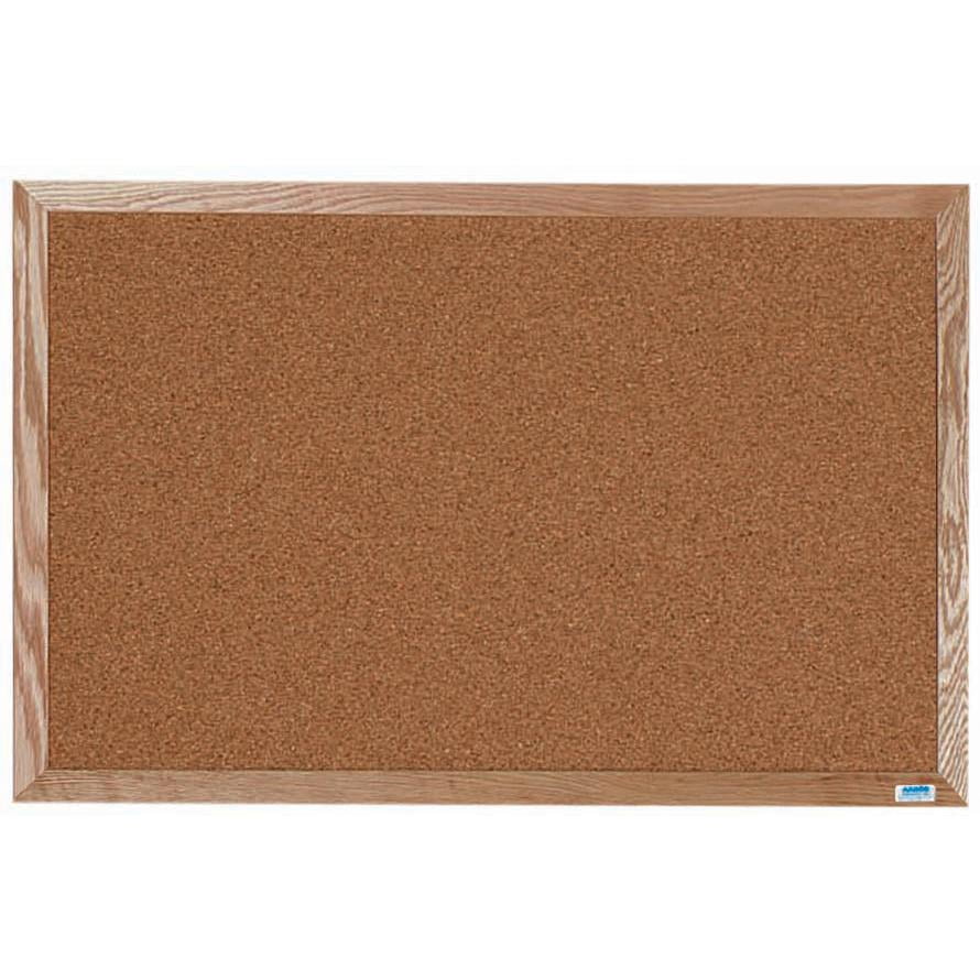 Natural Pebble Grain Cork Tackboard w/Oak Frame 24"H x 36"W - Walmart.com