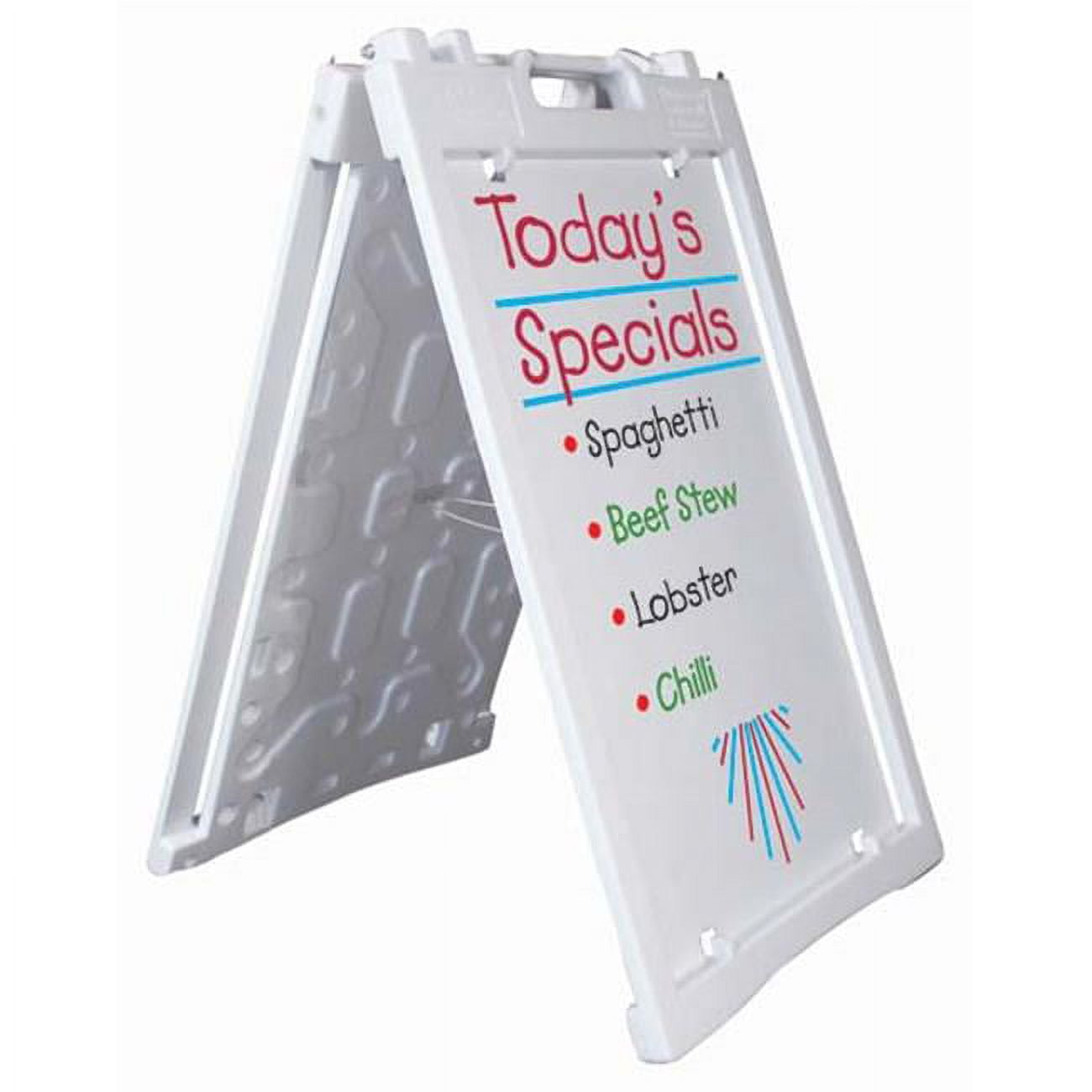 Aarco PAF-2WT Universal Sidewalk A-Frame Sign Holder with Deluxe White ...