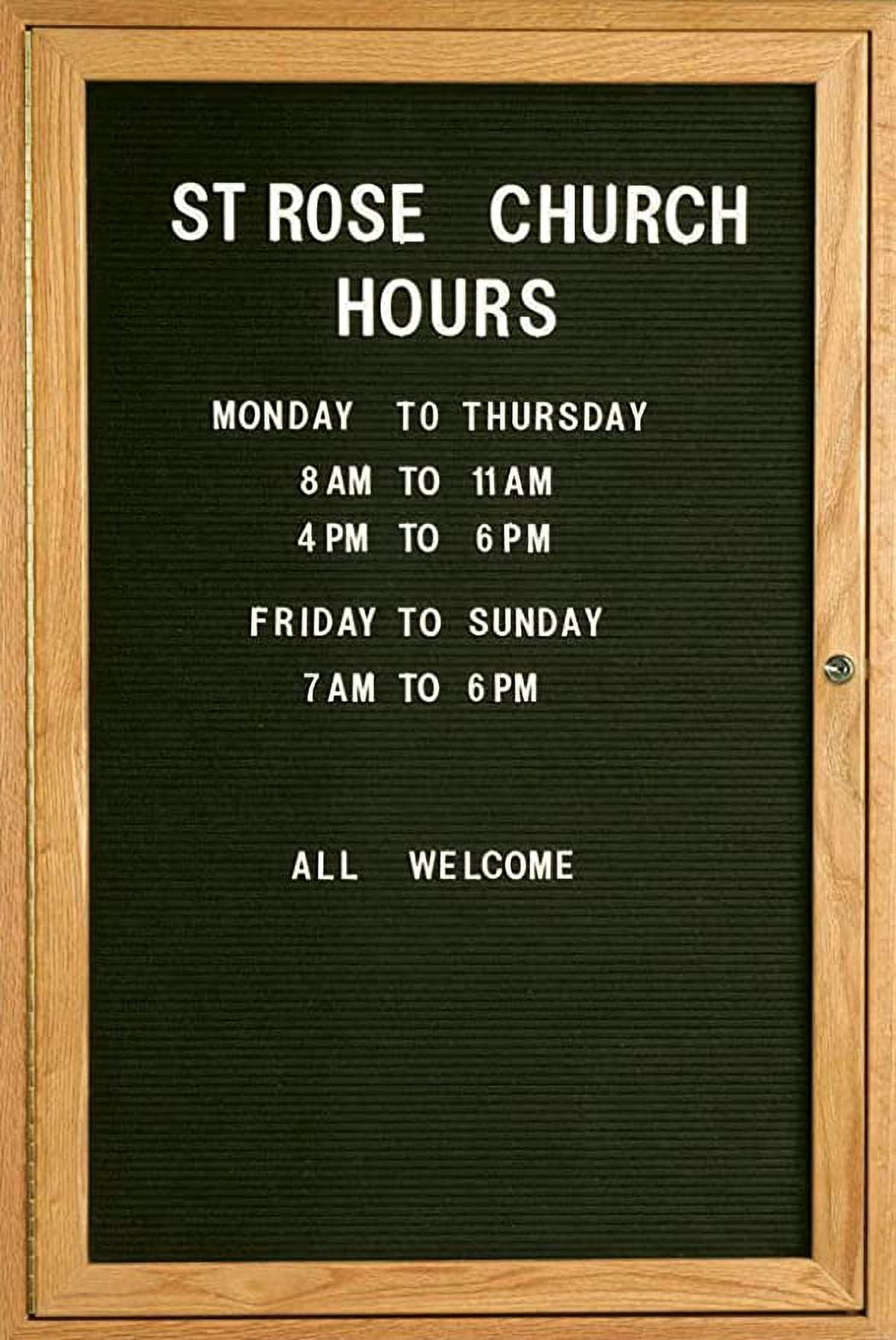 Aarco Products 36"Hx24"W Enclosed Changeable Letter Board in Black Felt ...