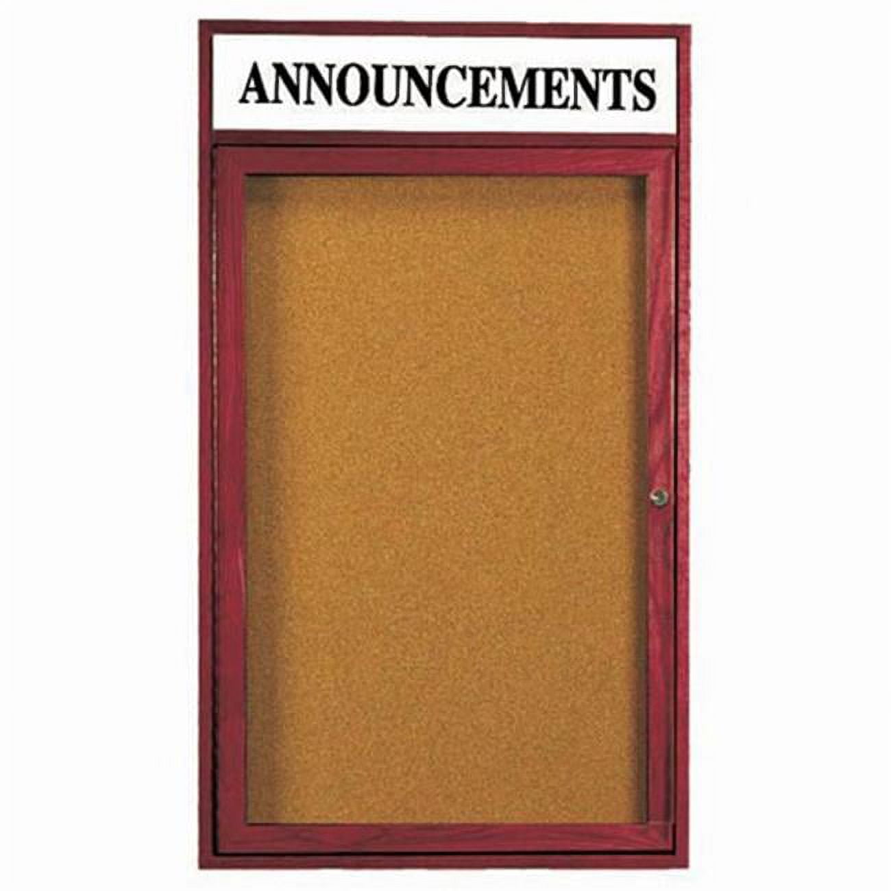 Aarco Products CBC2418RH 1-Door Enclosed Bulletin Boards with Header ...