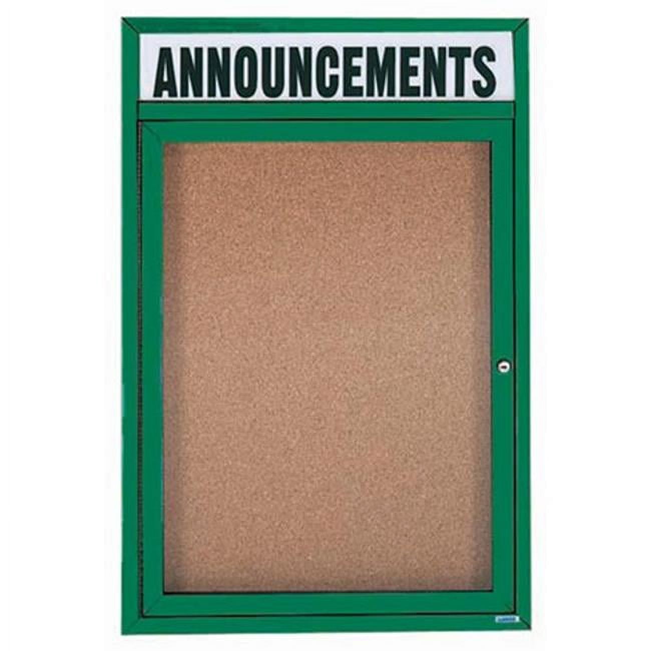 Aarco Products DCC2418RHG 1-Door Enclosed Bulletin Board with Header ...