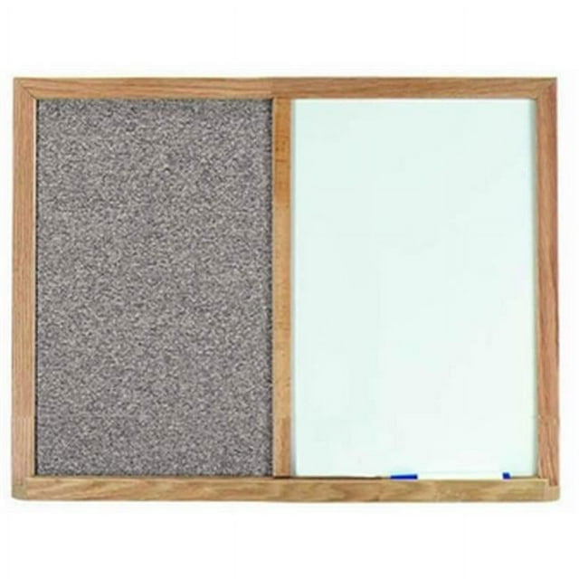 Aarco Products FCO1824G Oak Frame Combination Grey Fabric Tack Board ...