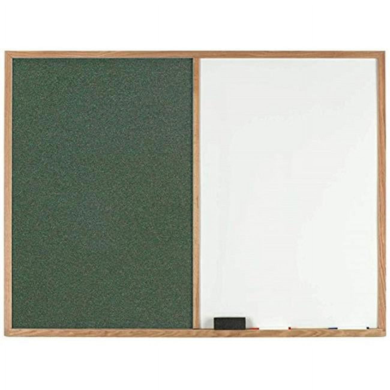 Aarco Products Oak Frame Combination Green Fabric Tack Board - 18 H x ...