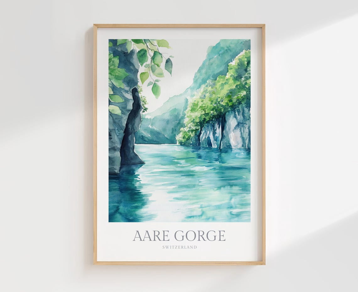 Aare Gorge Switzerland Wall Art Home Decor Aareschlucht Poster ...