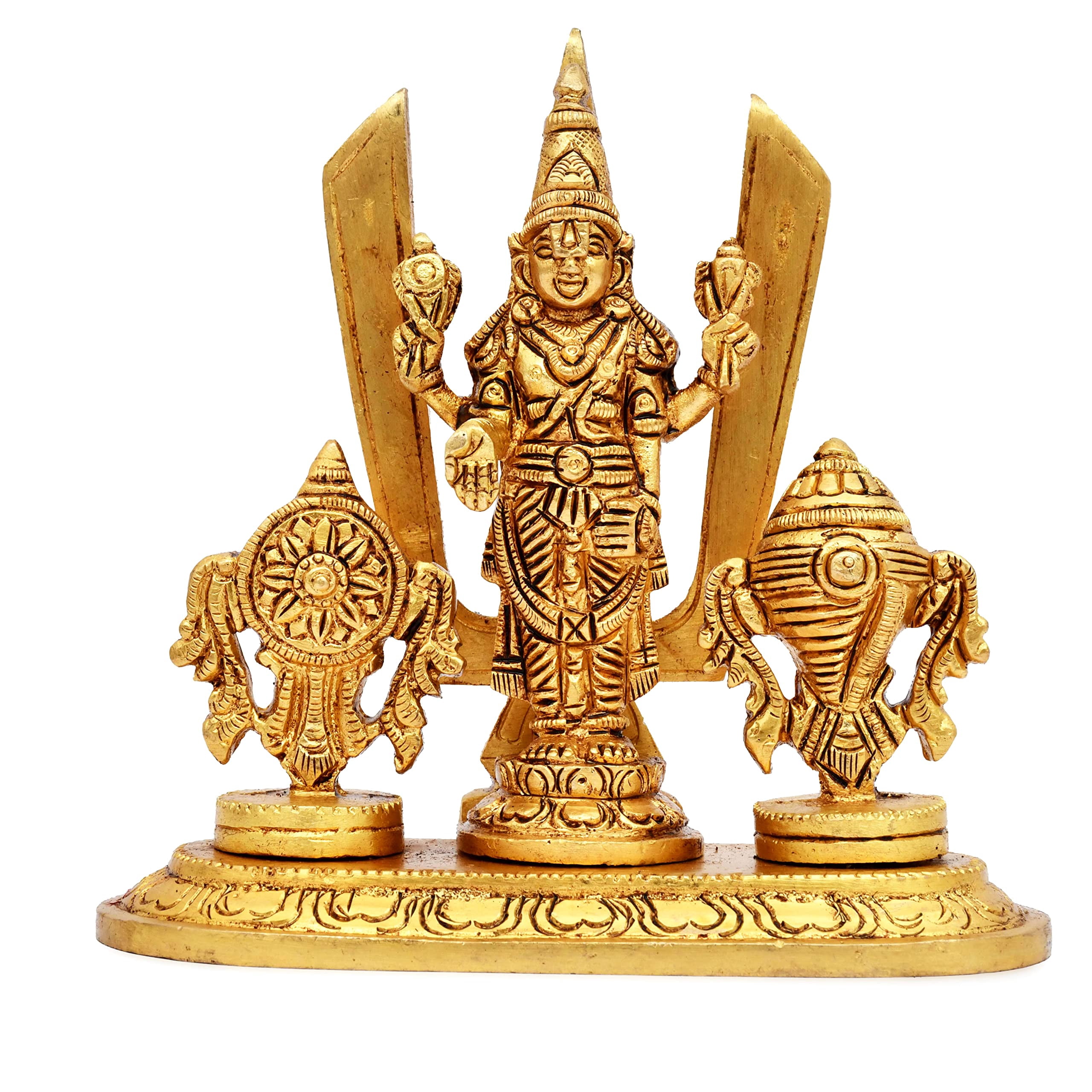 AargKraft™ Brass Shankh Chakra Namah | Shankha Chakra Tilak | Shankha ...