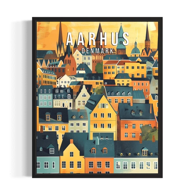Aarhus Denmark Landscape Poster Art Print Wall Art Painting Artwork ...