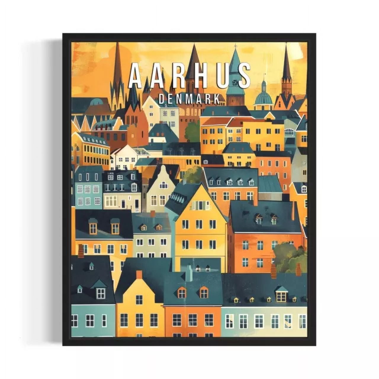 Aarhus Denmark Landscape Poster Art Print Wall Art Painting Artwork ...