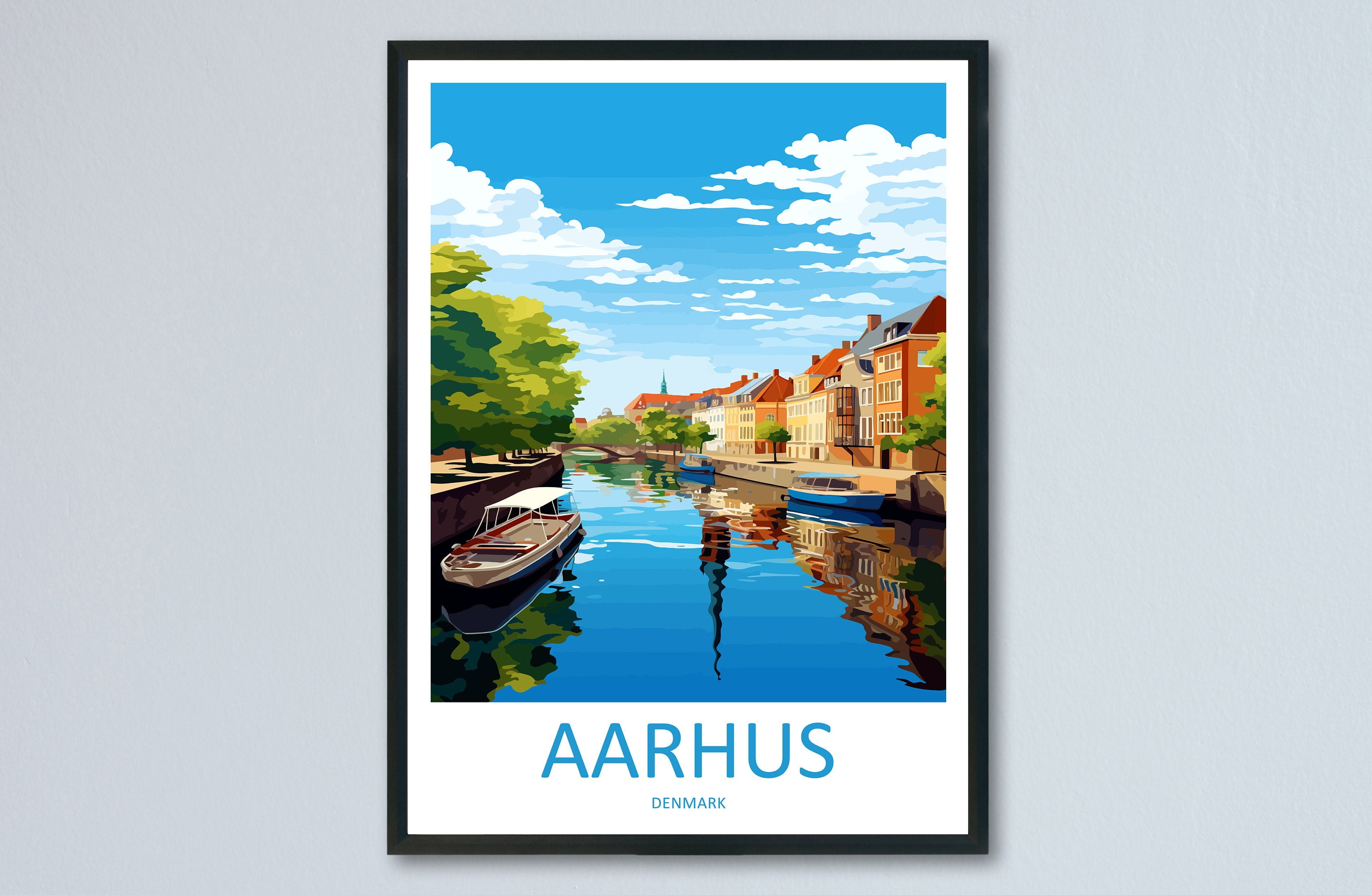 Aarhus Travel Print – Danish City Art for Your Walls. - Walmart.com